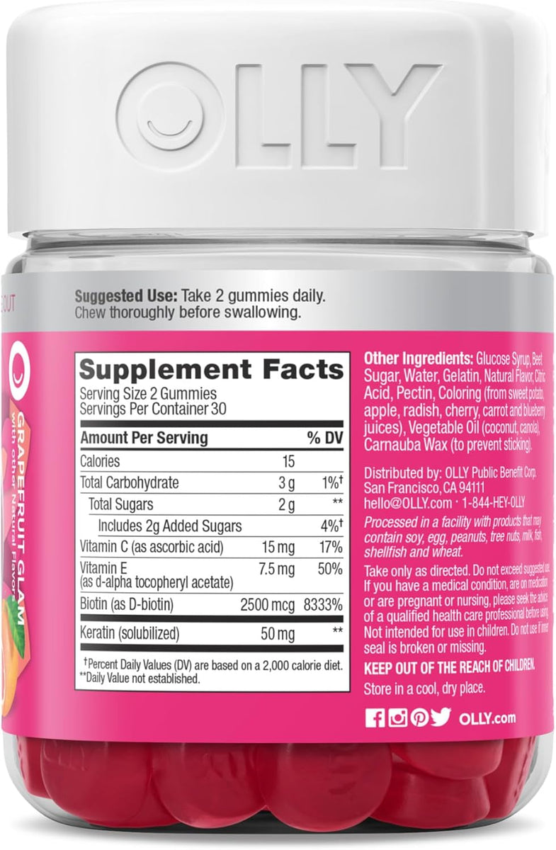 OLLY Beauty Gummy, Grapefruit - 60 Gummies – FACTORY DIRECT NUTRITION